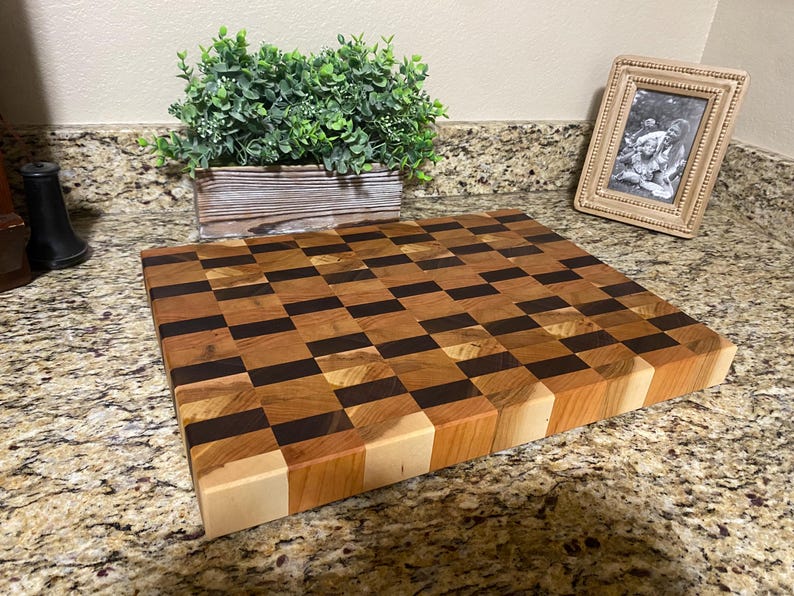Walnut Cherry Maple End-grain Checker Pattern Cutting Board - Etsy