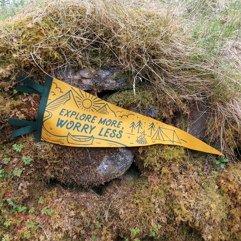 Explore More, Worry Less Felt Pennant Wall Flag - Etsy