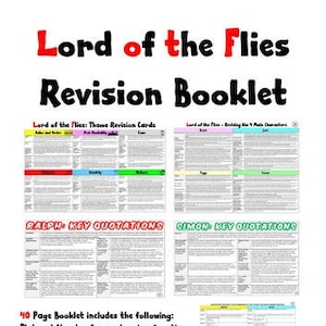 Lord of the Flies GCSE Revision Booklet - Etsy UK