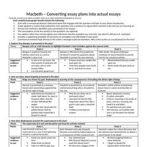 Macbeth: How to Structure Exam Responses - Etsy