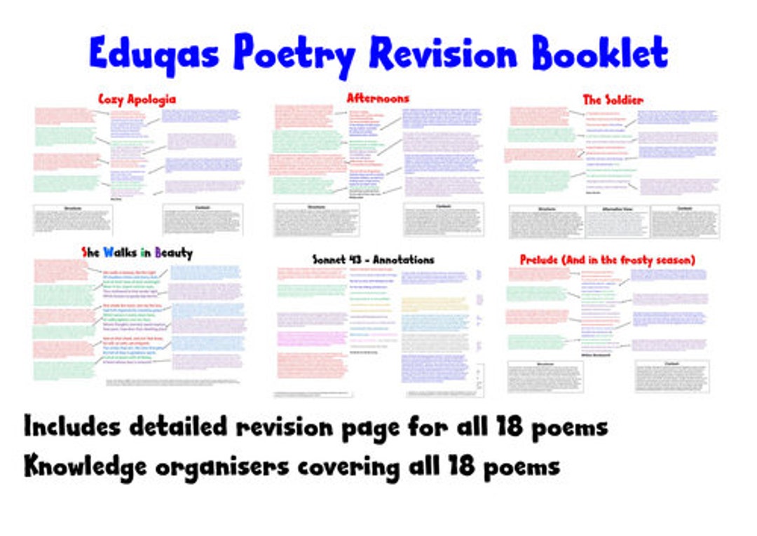 Eduqas GCSE Poetry Revision - Etsy UK