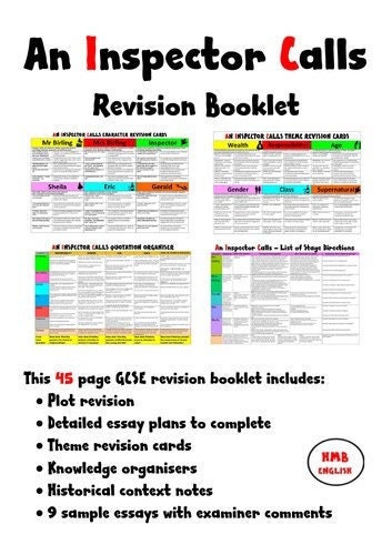 An Inspector Calls 45 Page GCSE Revision Booklet - Etsy
