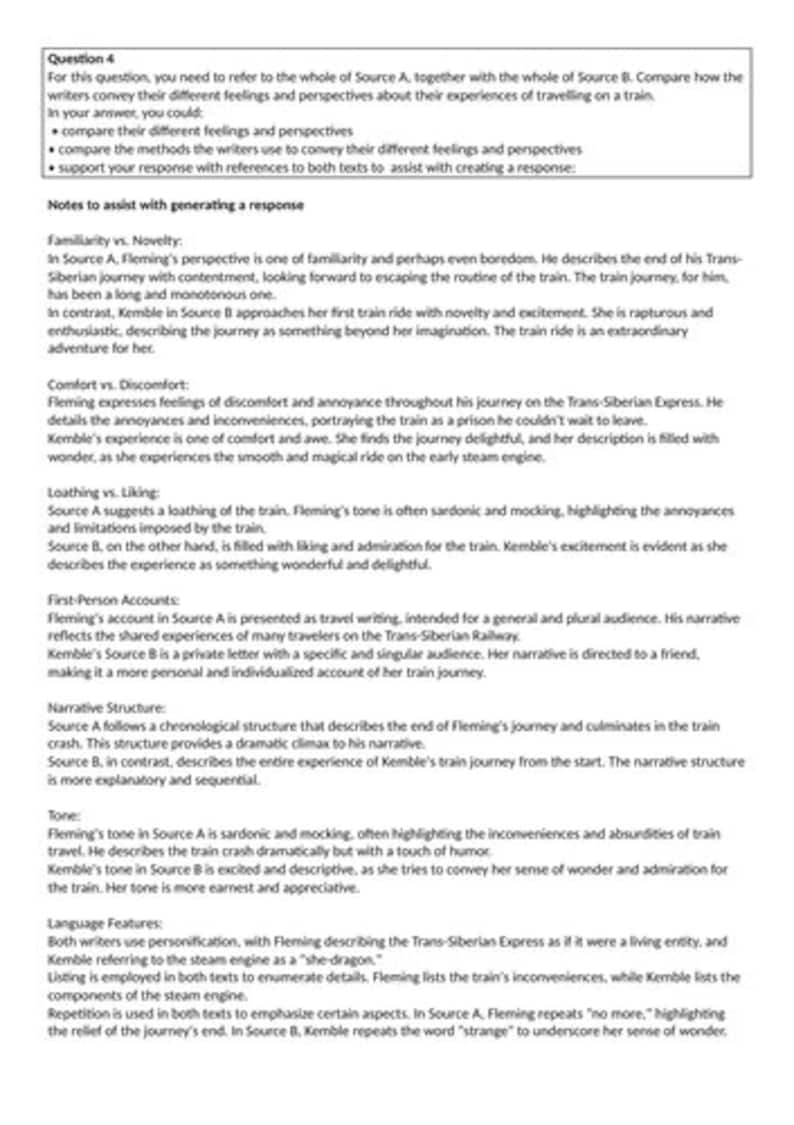 AQA English Language Paper 2 2023 Model Answers Grade 9 - Etsy UK