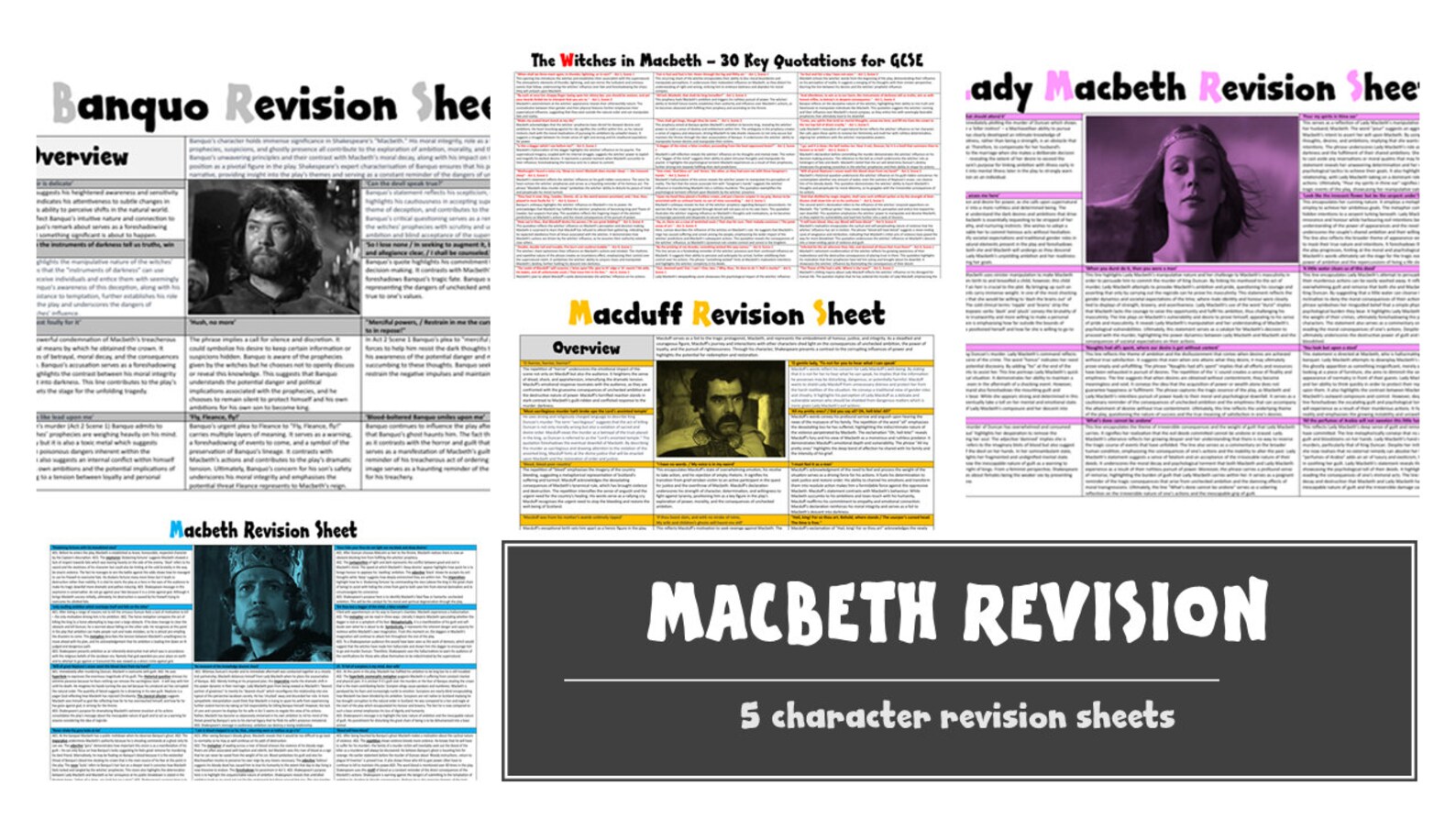 Macbeth Character Revision - Etsy