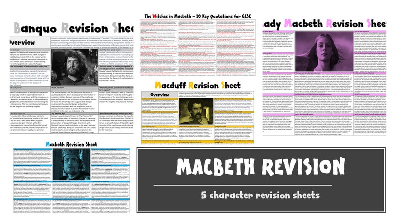 Macbeth Character Revision - Etsy