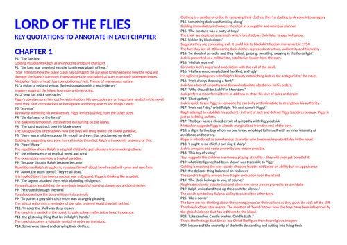 Lord of the Flies GCSE Revision Resources Part 1 - Etsy