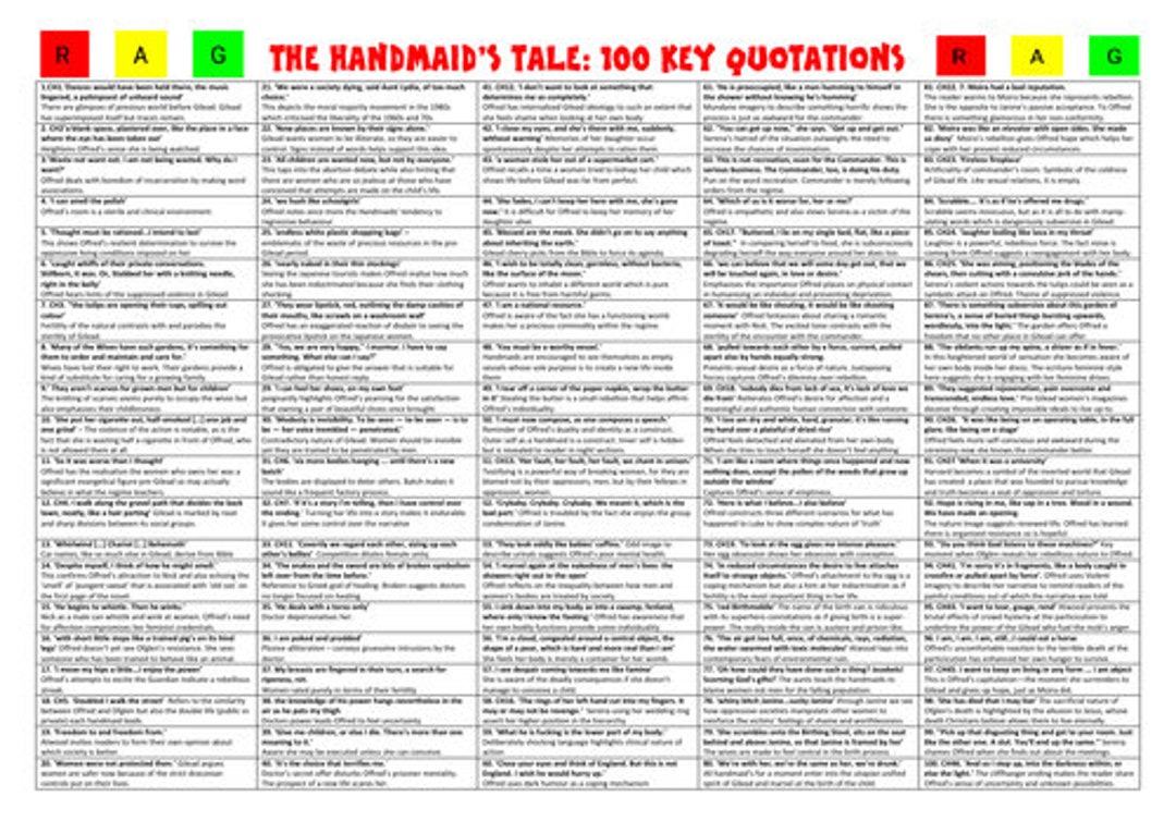 The Handmaid's Tale A-level Revision - Etsy