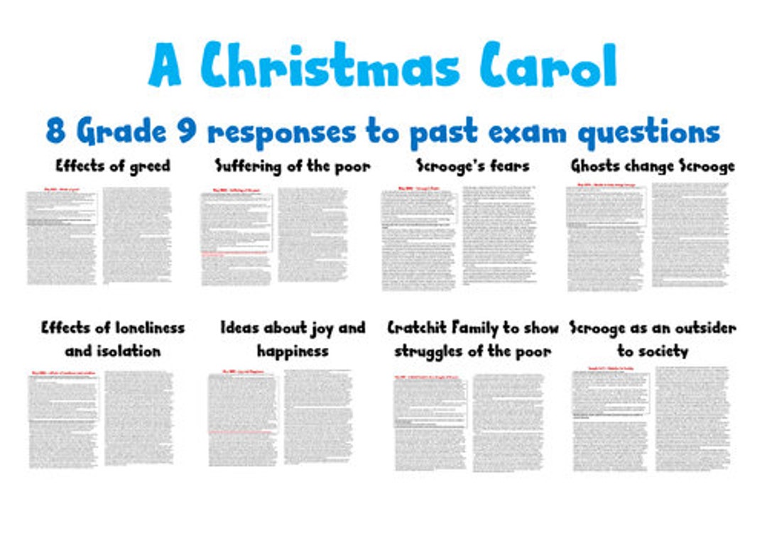 A Christmas Carol 10 Grade 9 Model Responses for Revision - Etsy