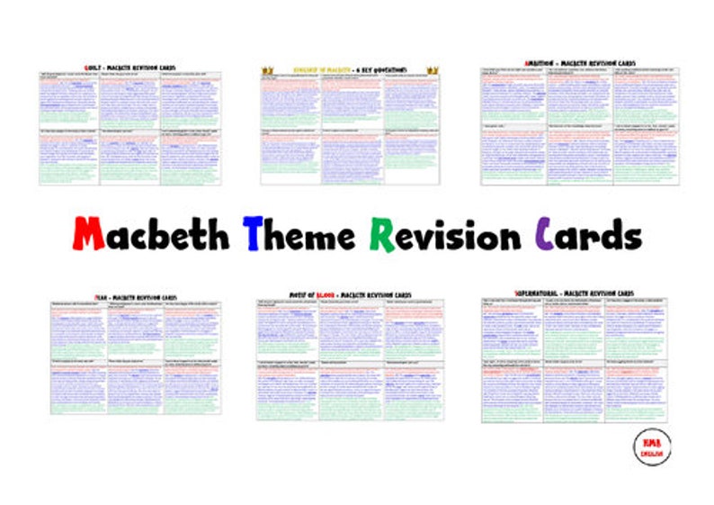 Macbeth Theme Revision Cards - Etsy