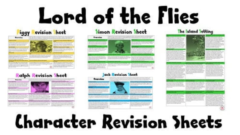 Lord of the Flies Character Revision Sheets - Etsy
