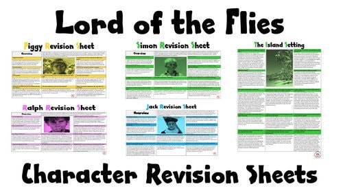 Lord of the Flies Character Revision Sheets - Etsy