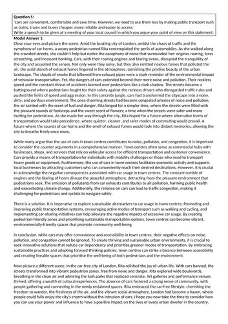 AQA English Language Paper 2 2023 Model Answers Grade 9 - Etsy