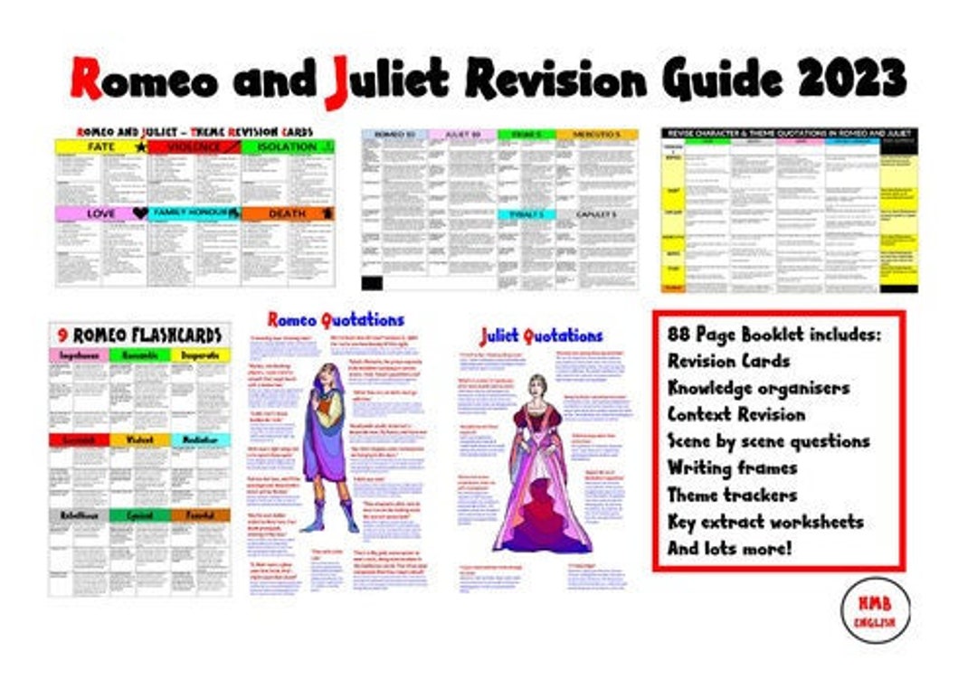 Romeo and Juliet Revision Booklet 98 Pages - Etsy