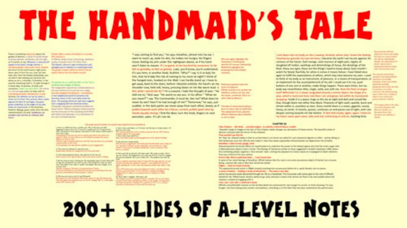 The Handmaid's Tale A-level Revision - Etsy
