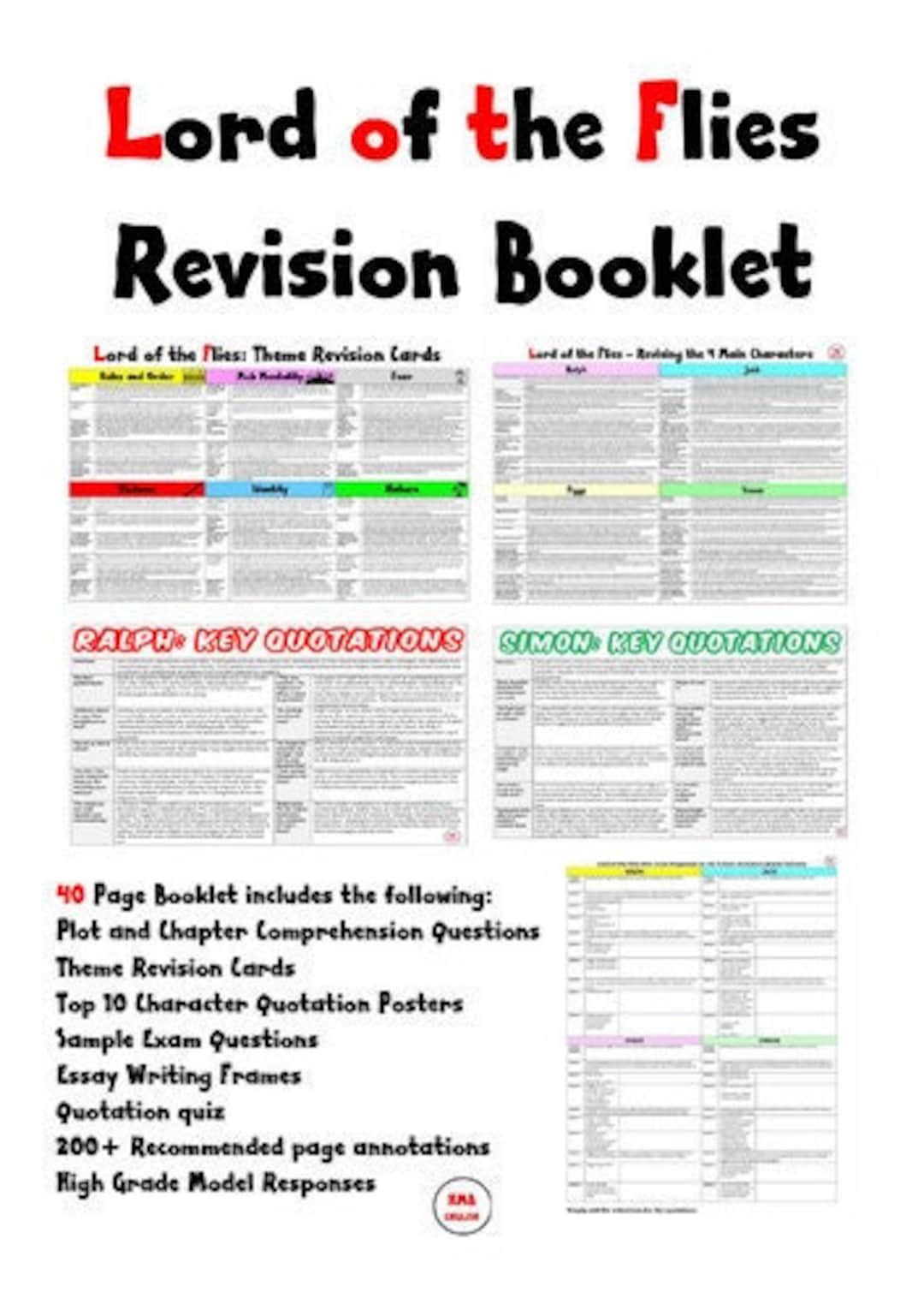 Lord of the Flies GCSE Revision Booklet - Etsy