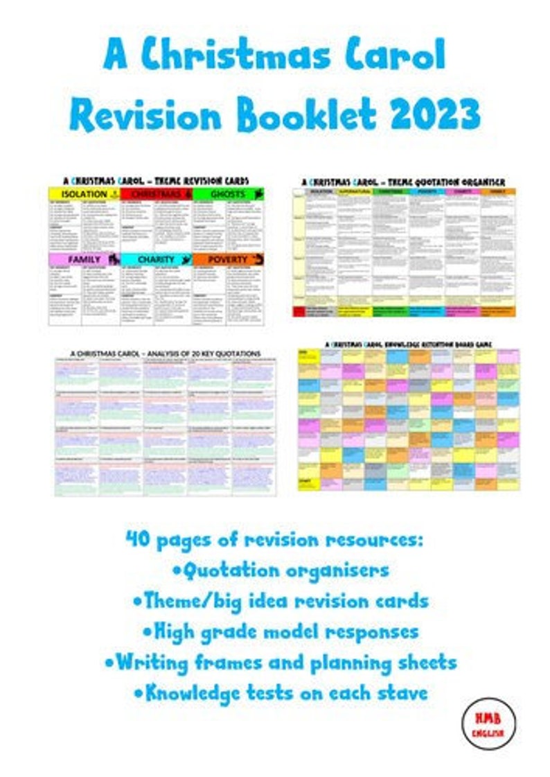 A Christmas Carol GCSE Revision Booklet 2024 New Update - Etsy UK