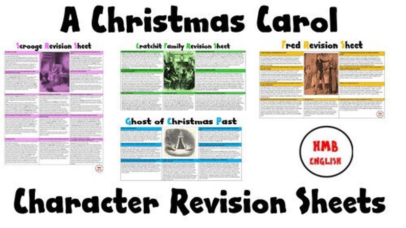 A Christmas Carol Character Revision Sheets - Etsy