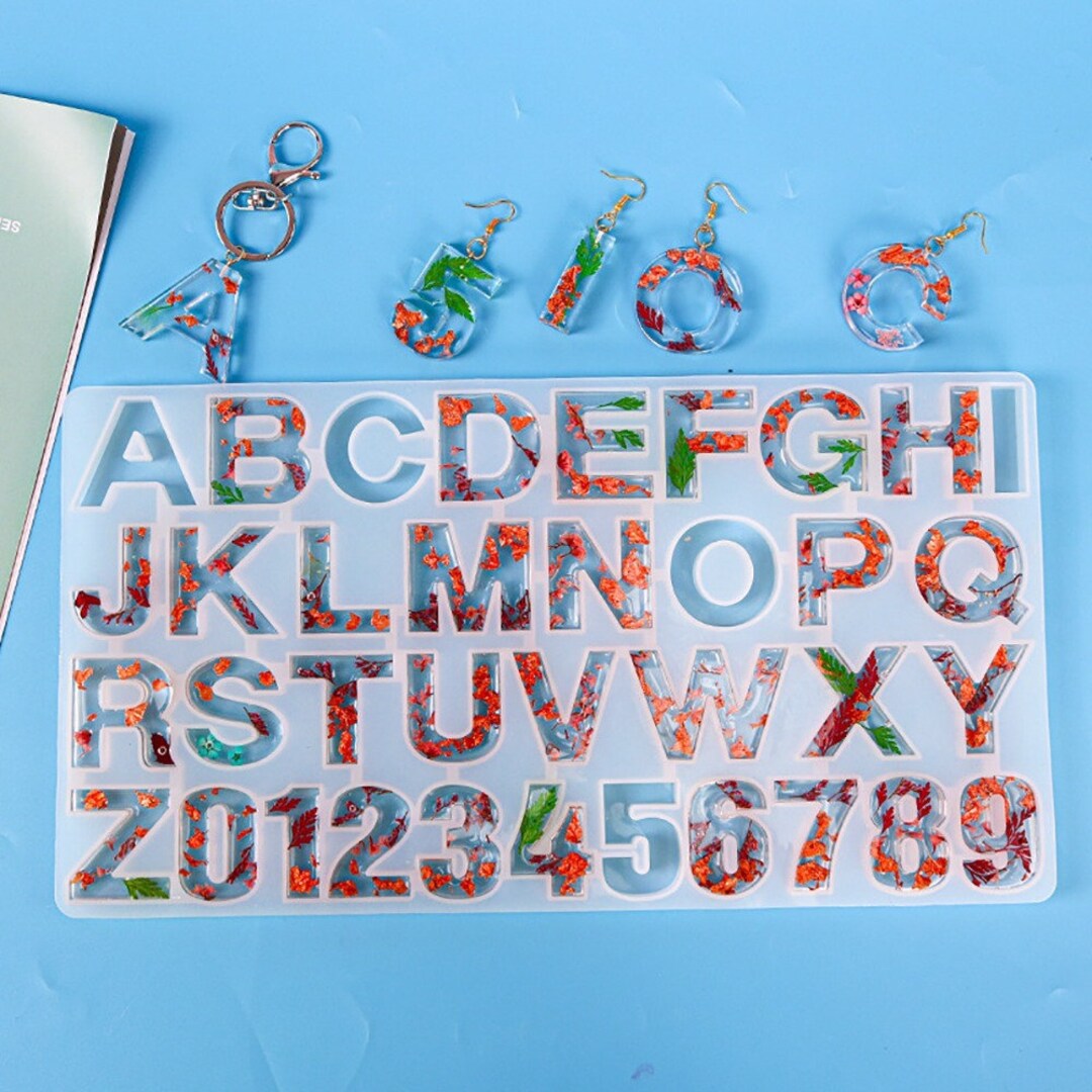 Epoxy Silicone Mold Large Letters and Numbers 36 Cavity Alphabet and ...