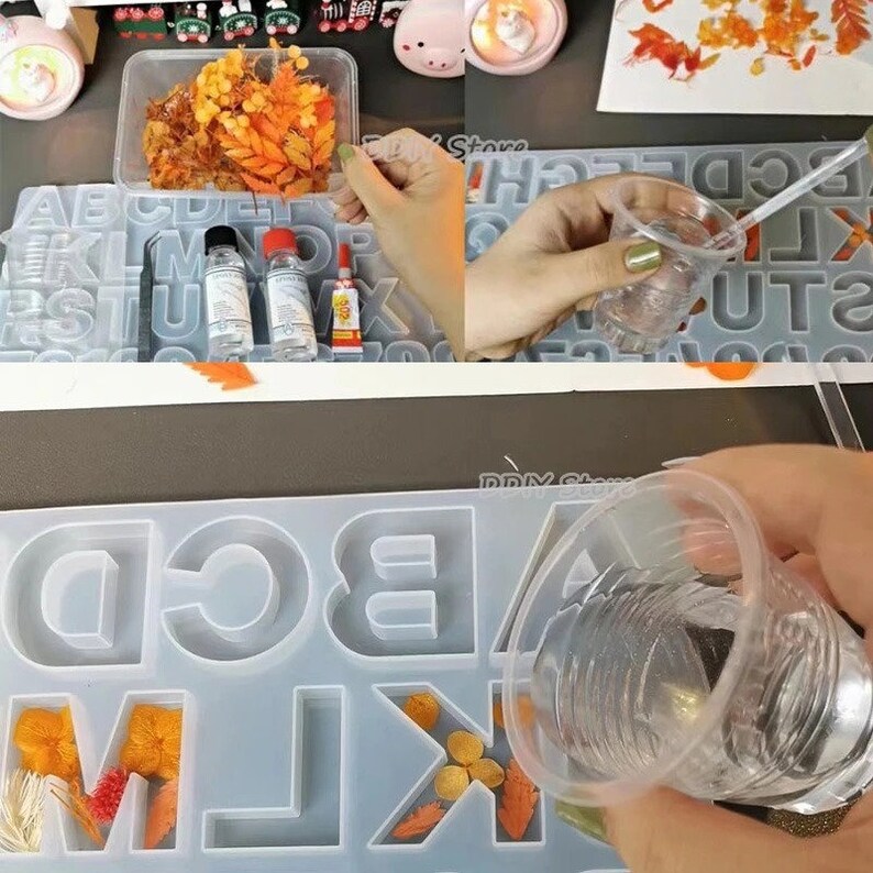 Epoxy Silicone Mold Large Letters and Numbers 36 Cavity Alphabet and ...