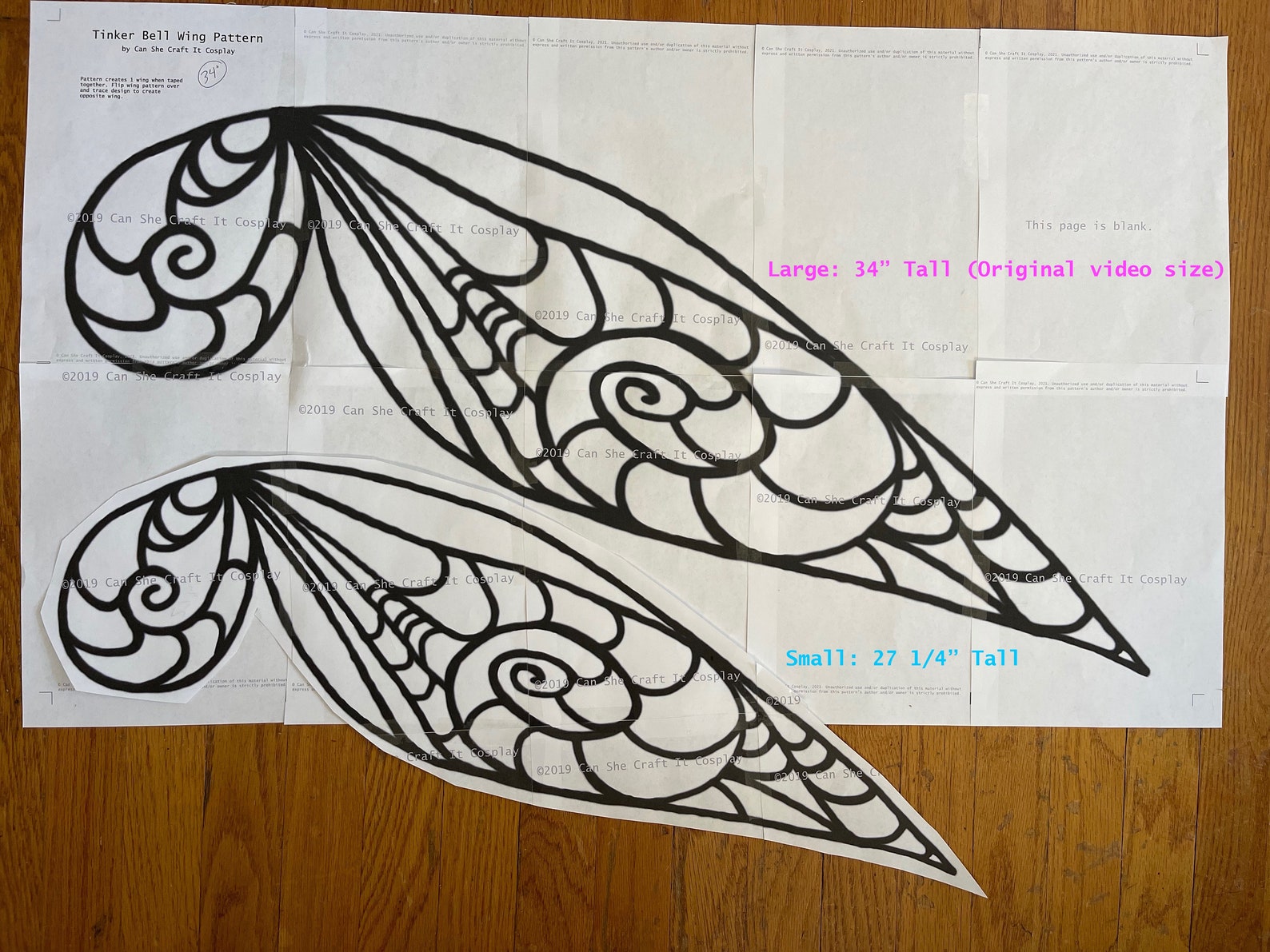 Tink the "forest Fae" Fairy Wing Pattern (LARGE) by Can She Craft It ...