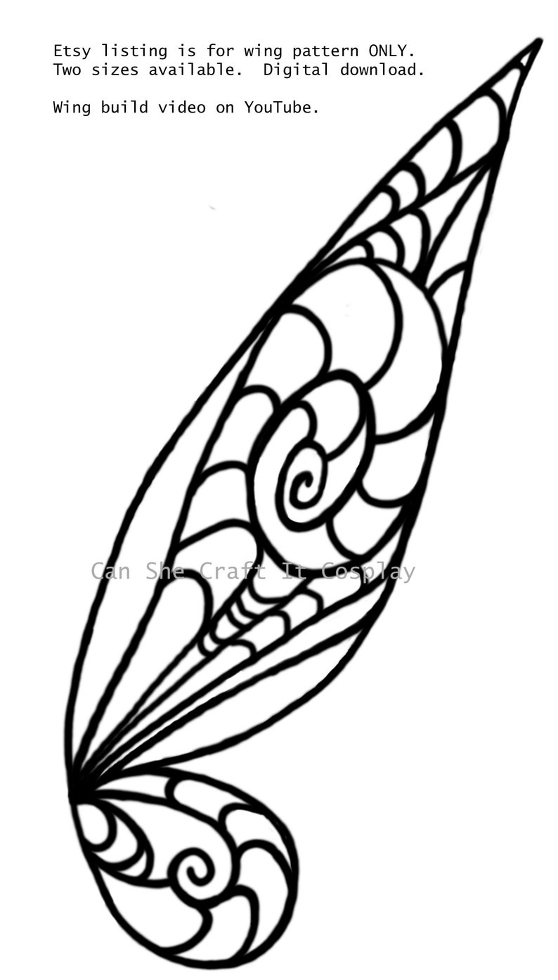Tink the "forest Fae" Fairy Wing Pattern (LARGE) by Can She Craft It ...