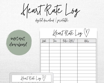 Heart Rate Log | Etsy