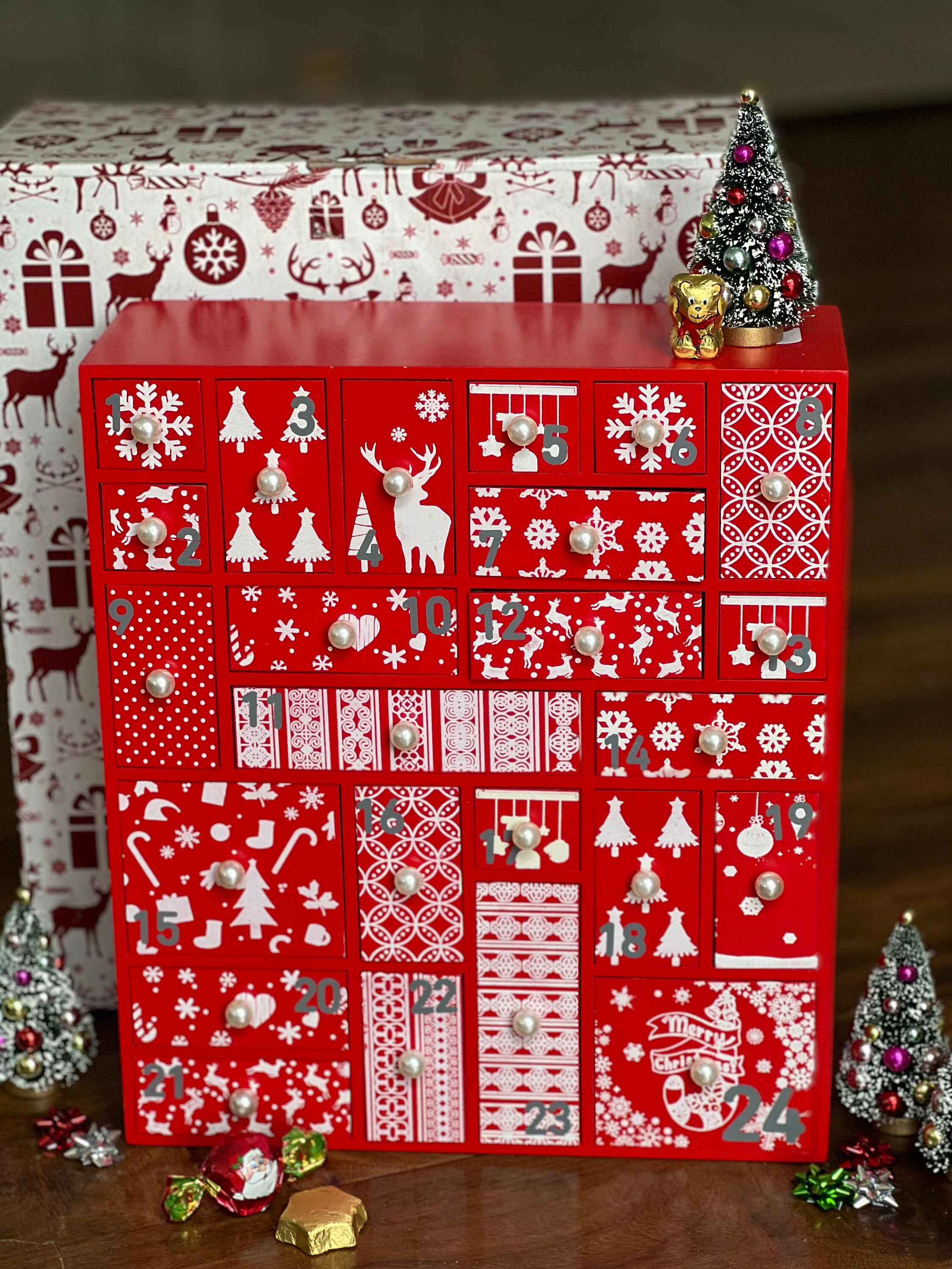 Red Christmas Prefilled Advent Calendar for Women - Etsy