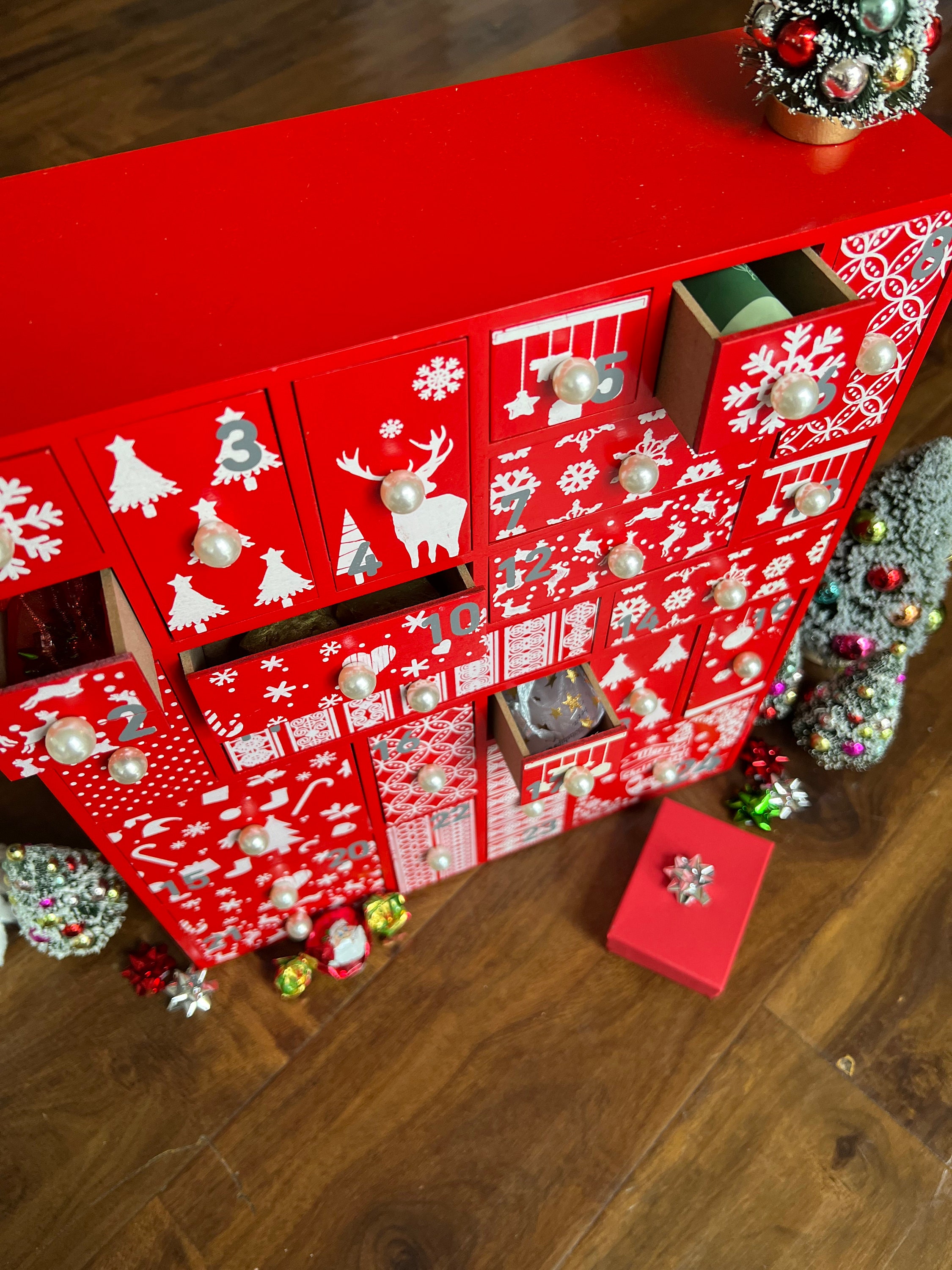 Red Christmas Prefilled Advent Calendar for Women - Etsy