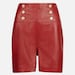 Women's Red High Waist Military Button Leather Shorts - Etsy