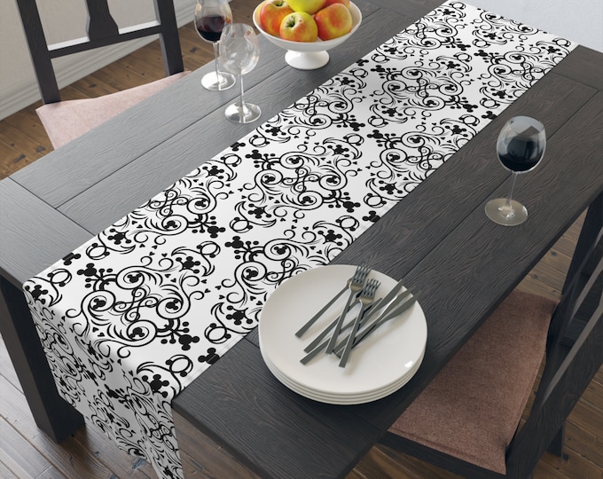 Hidden Mickey White With Black Print / Ornate Mickey Mouse Design ...