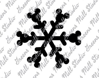 Mickey Mouse Snowflake Svg - Etsy UK