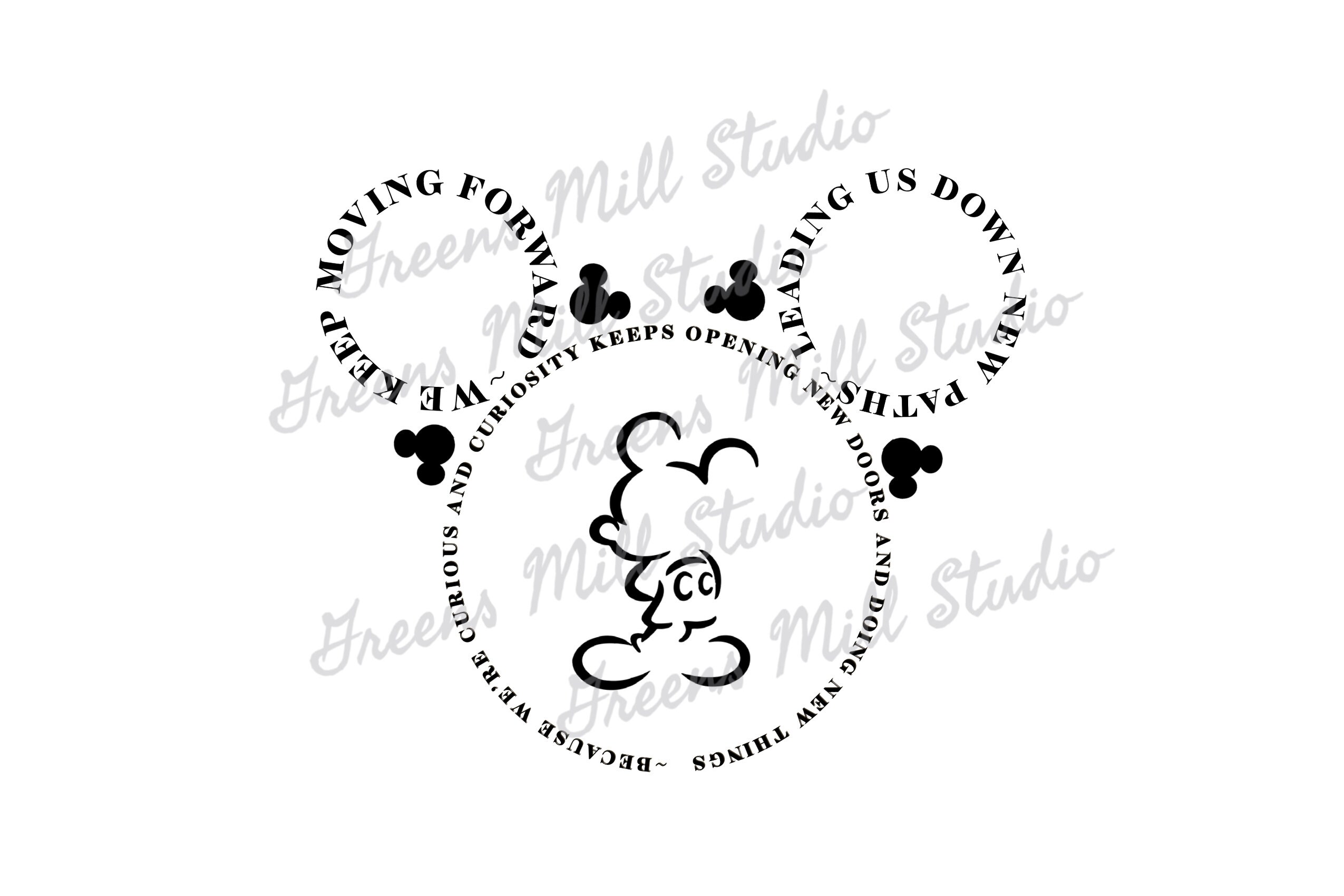 Mickey Mouse Silhouette Keep Moving Forward Quote Walt | Etsy