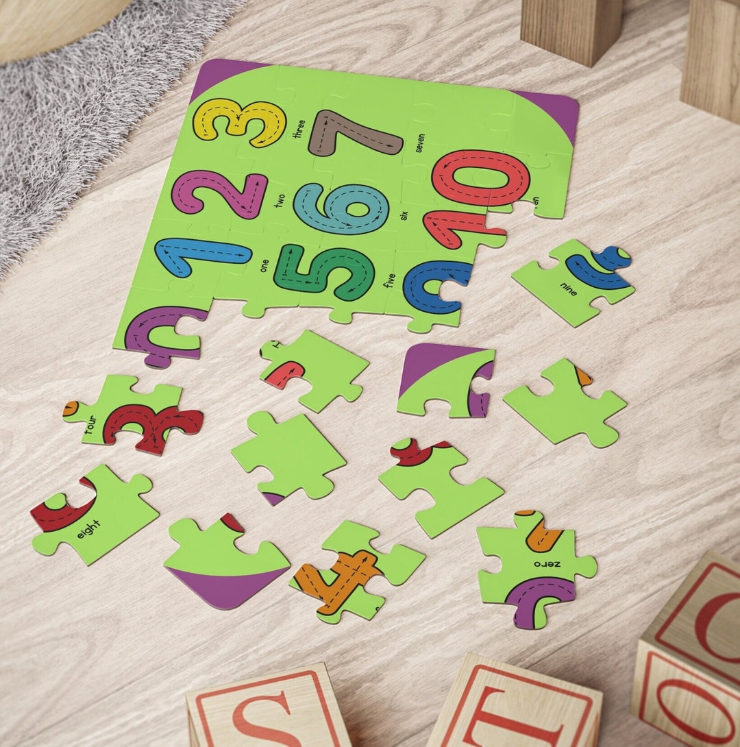 30 Piece Puzzle for Learning the Numbers 1-10 Pre-school and ...
