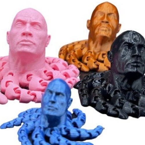 3D Printed Rocktopus the Rock Articulated Fidget Dwayne - Etsy