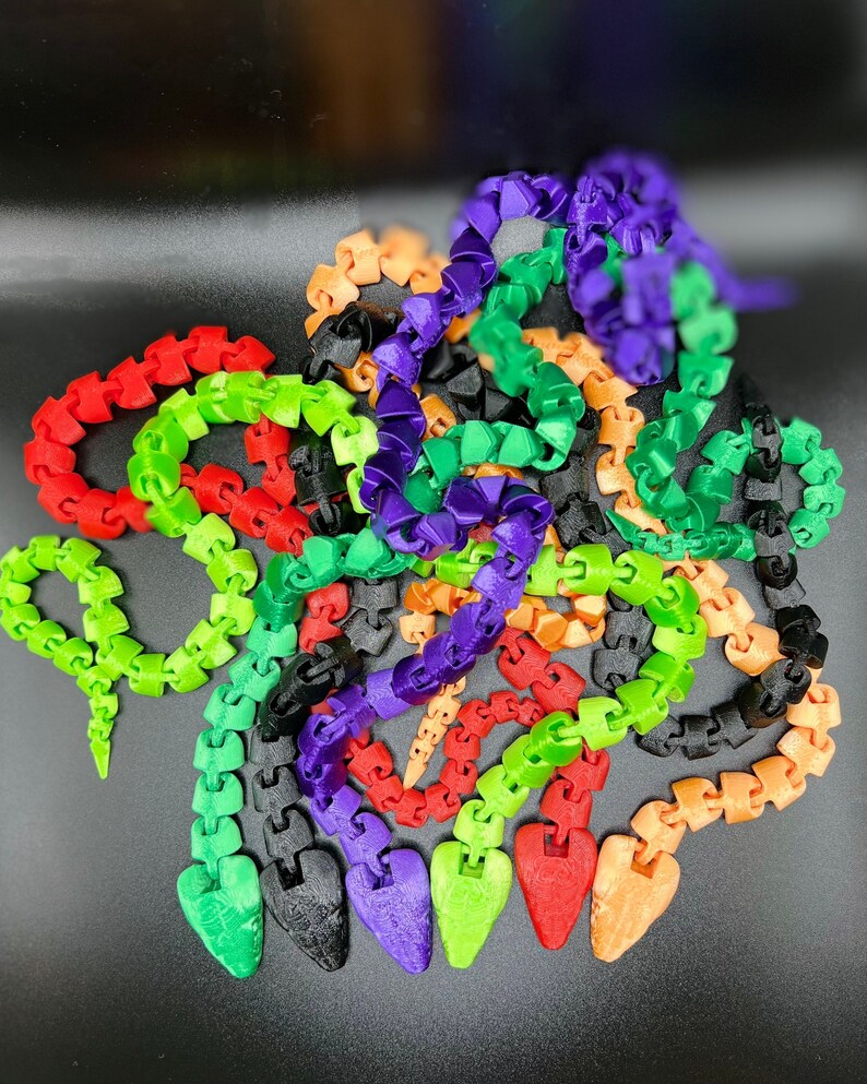 3D Printed Flexible Snake Fidget Toys Stress Reliever ADHD - Etsy