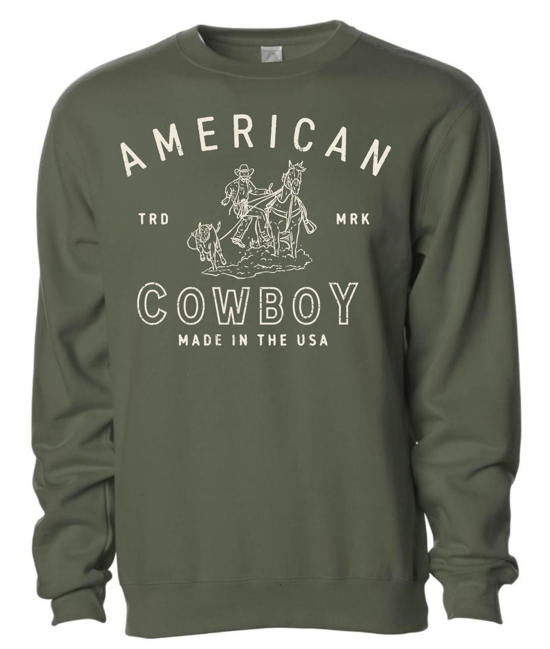 American Cowboy- Hoodie/crewneck--calf Roping - Etsy