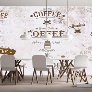 Cafe Coffee Lettering and Patterns on Concrete Floor Special Design ...