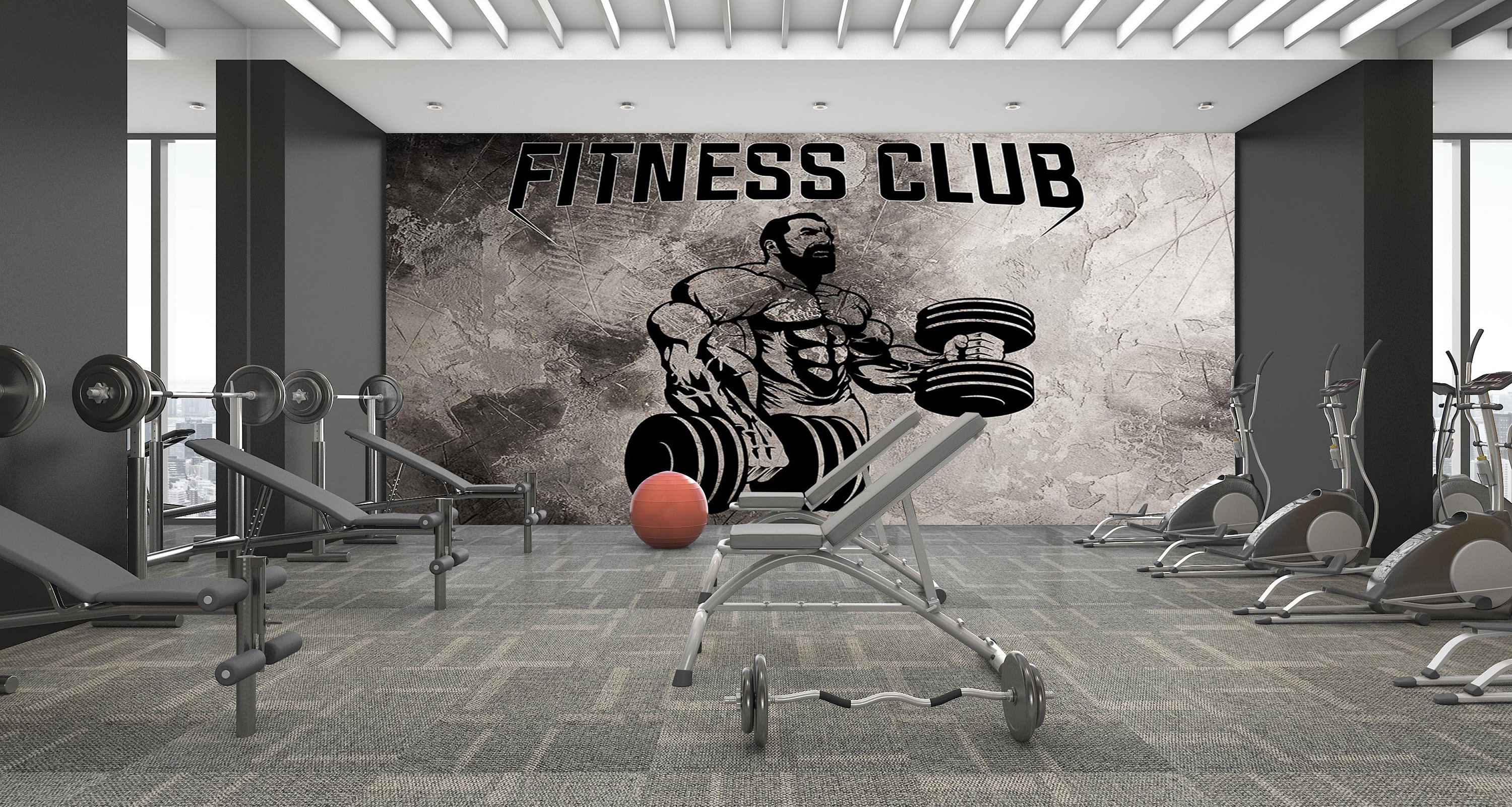 Customizable Gym Room Mural Wallpaper Sport Room Wallpaper - Etsy