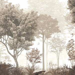 Vintage Style Forest Tree | Landscape | Wall Mural Wallpaper ...