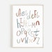 Multi-color Coral and Teal Alphabet Poster, Alphabet Print Instant ...
