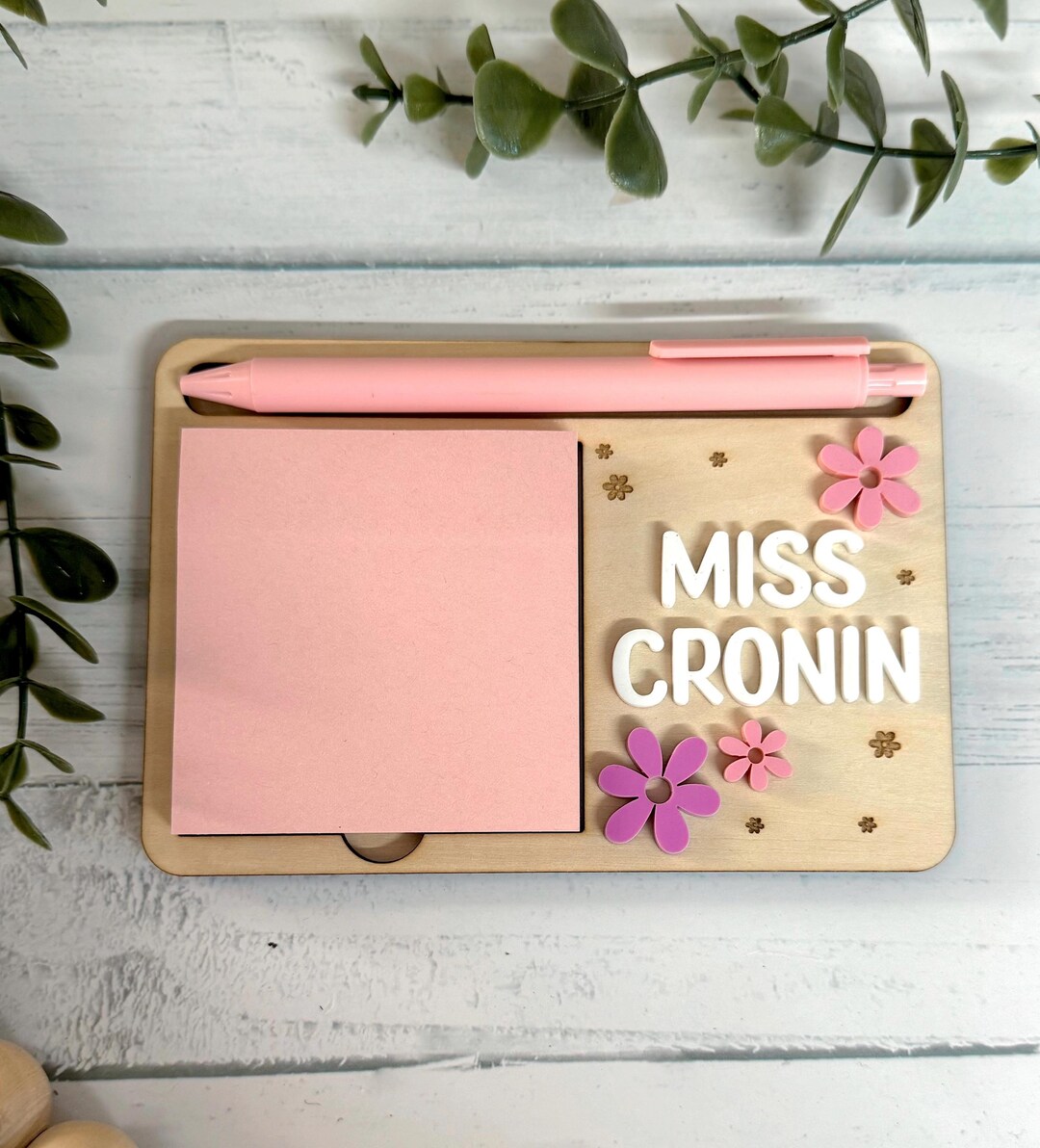 Personalised Post It Note Holder - Daisy | Teacher Gift | Teacher Post ...