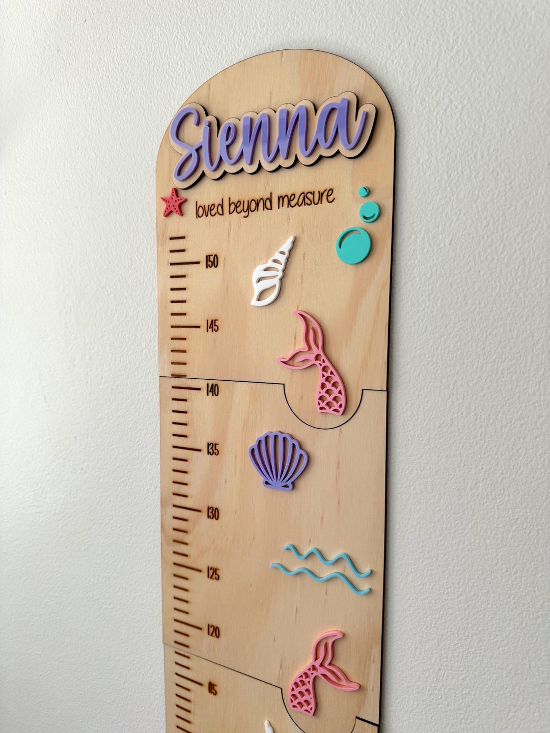 Personalised Mermaid Growth Chart - Custom Made | Playroom | Nursery ...