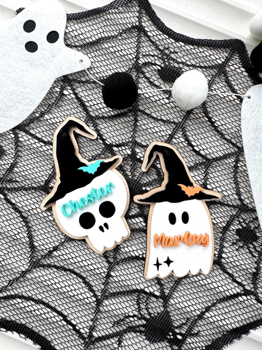 Ghost or Skull Tag Halloween Tags Name Tags Halloween Halloween Basket ...