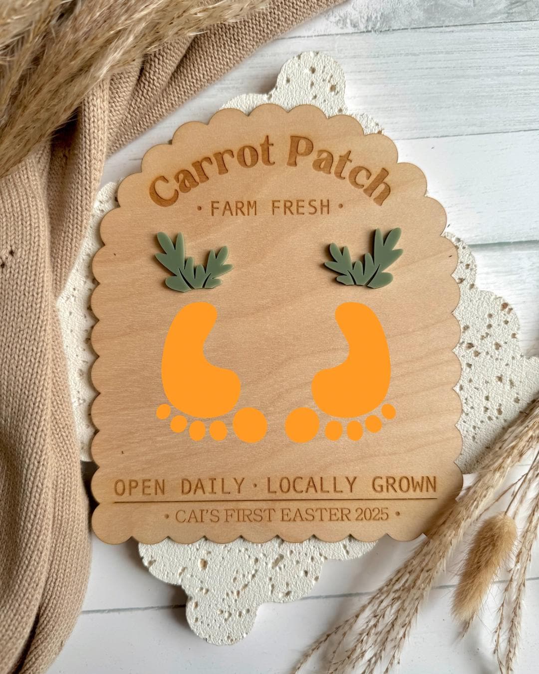 First Easter Plaque | DIY Footprint | My First Easter | Carrot Patch ...