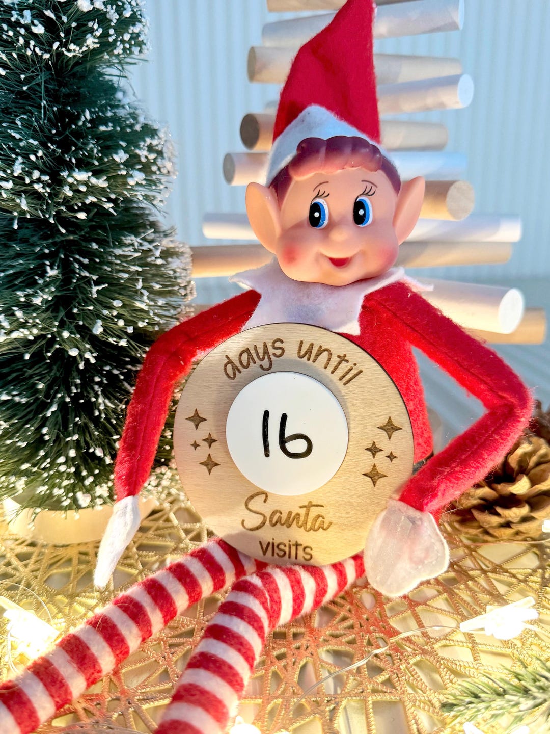 Mini Elf Countdown Plaque Elf Mail Elf Sign Elf Prop Elf Accessory ...