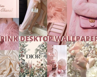 Light Pink Aesthetic Desktop Wallpaper, Digital Download, Computer ...