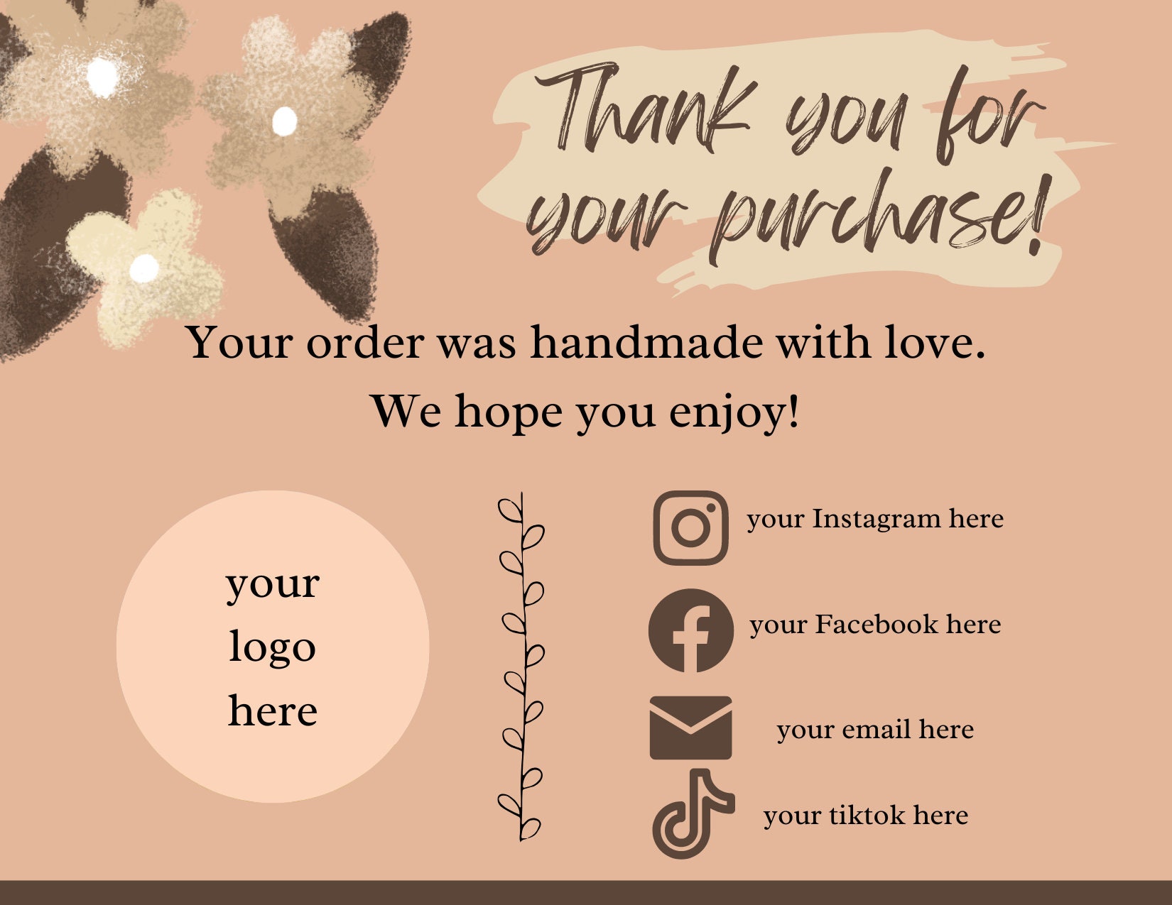 Thank You Postcard Template Editable for Small Business, Customizable ...