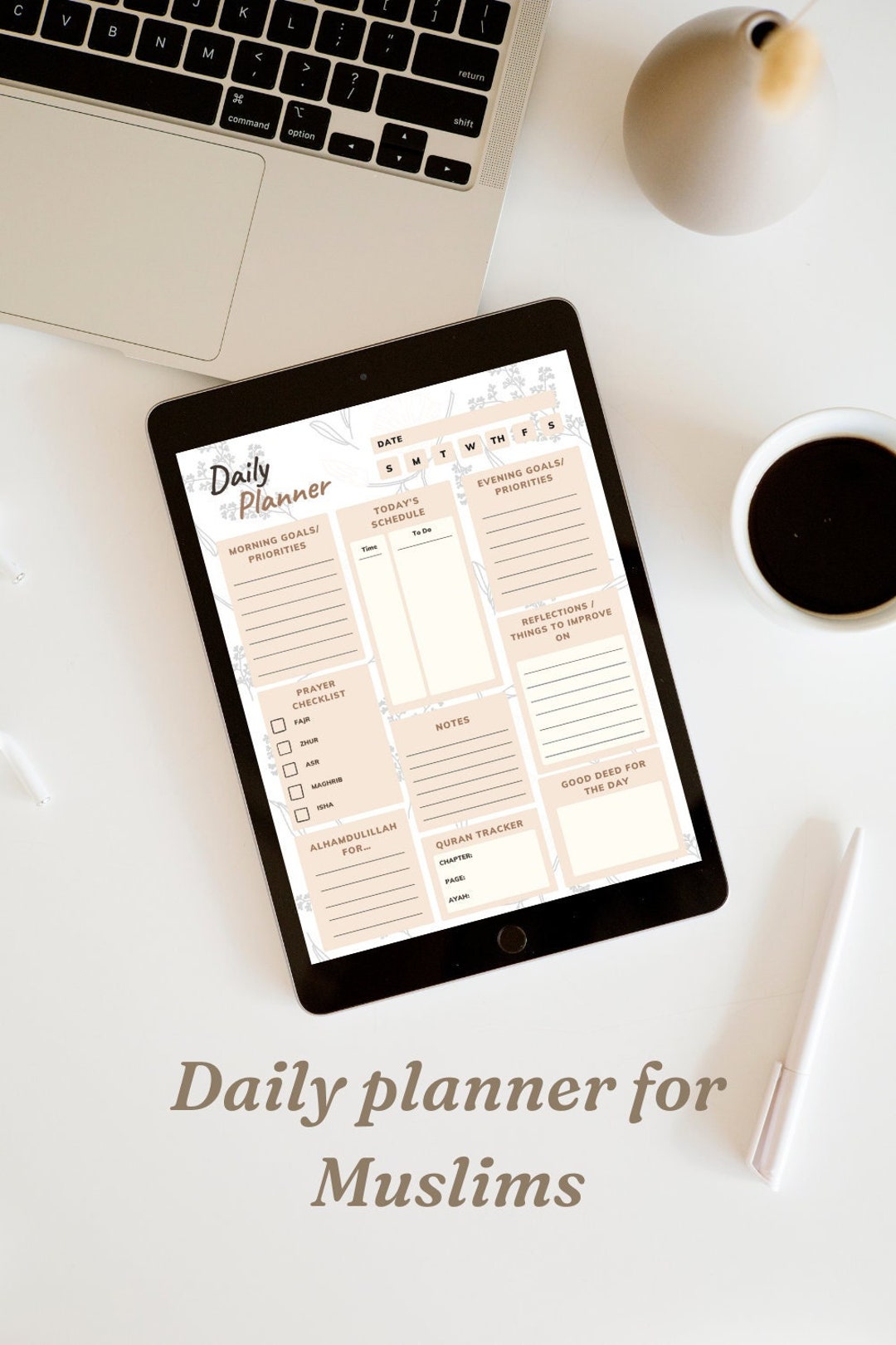 Daily Planner for Muslims, Daily to Do List Printable, Productivity ...