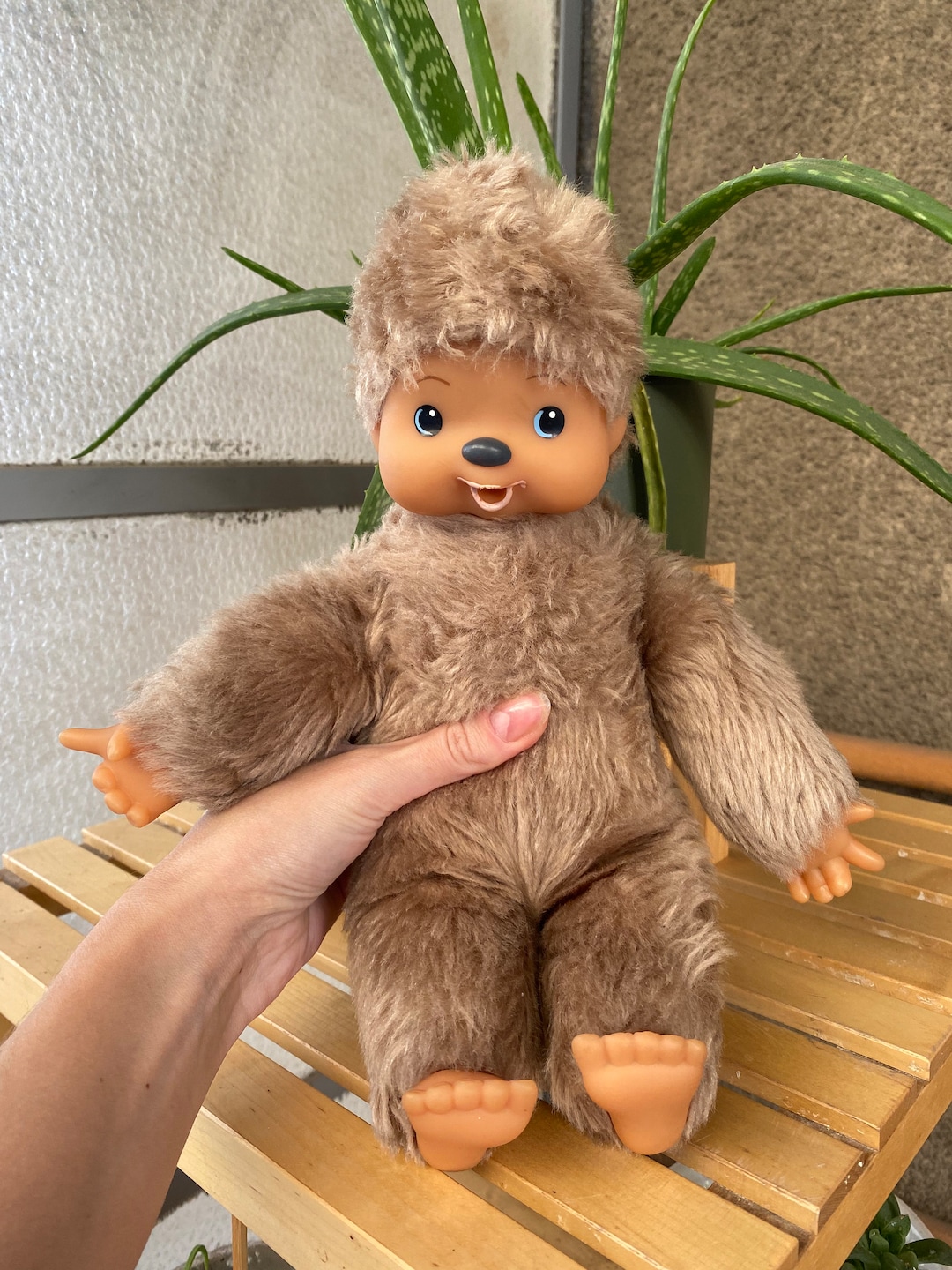 Vintage Beige Monkey Rubber Face Made in GDR Rare Collectable - Etsy