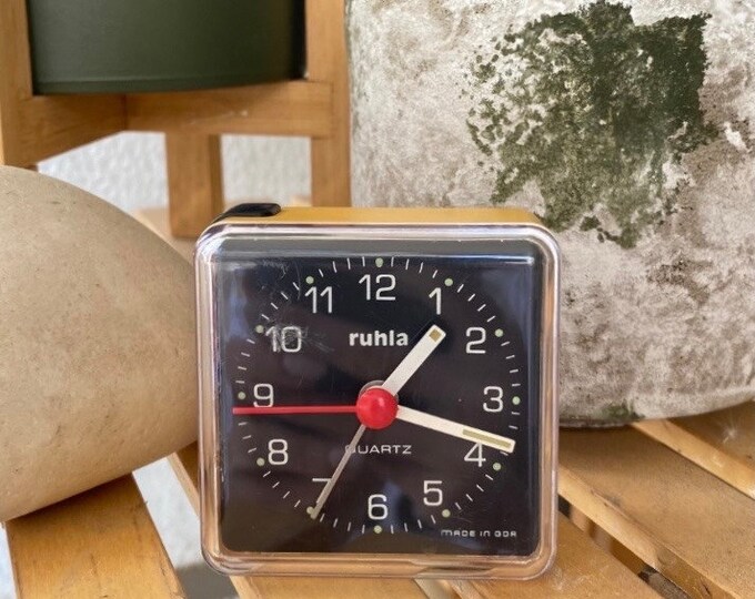 Ruhla Small Alarm Clock 1970s Made in GDR WORKING, Collectable Quartz ...